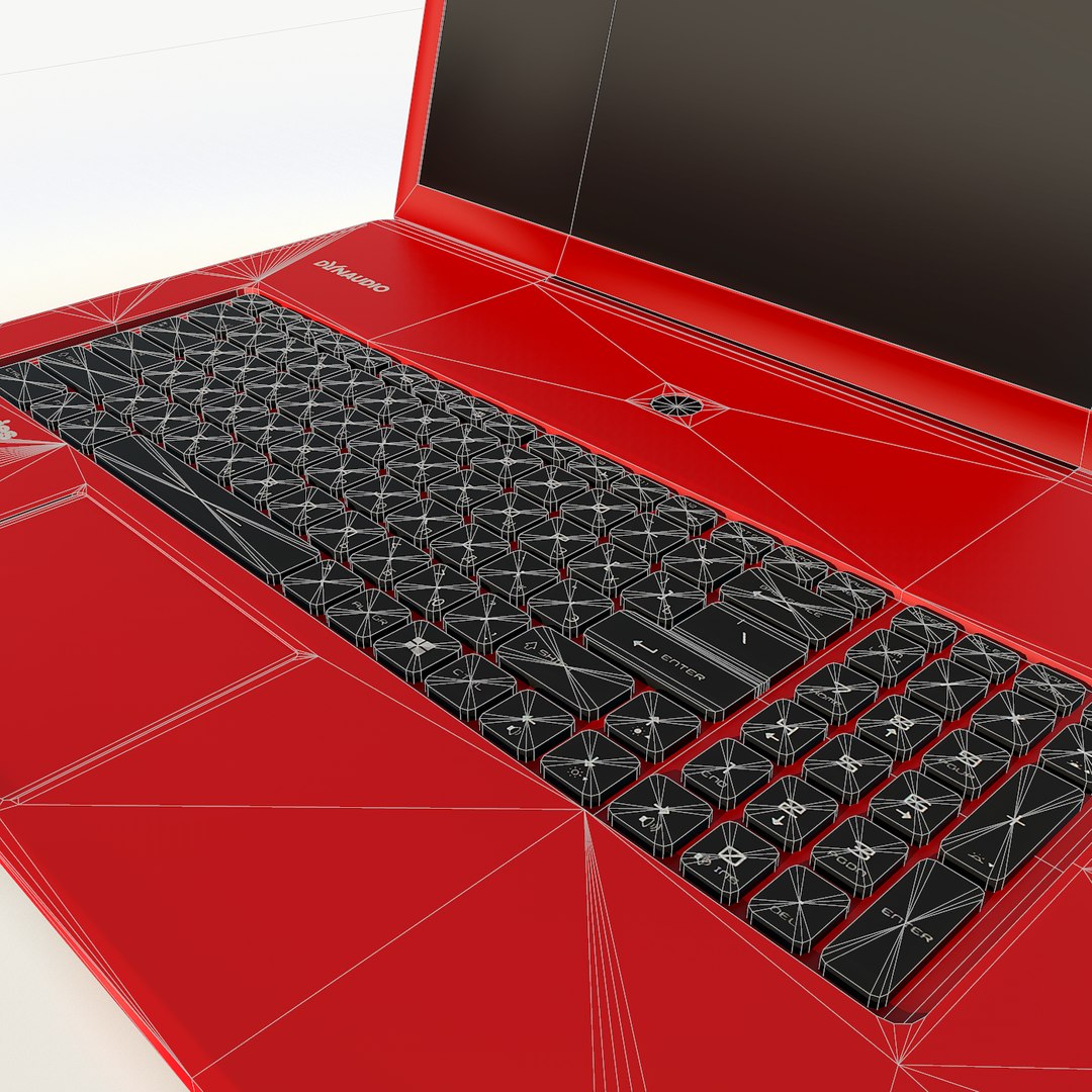 Msi Red Laptop 3d Model