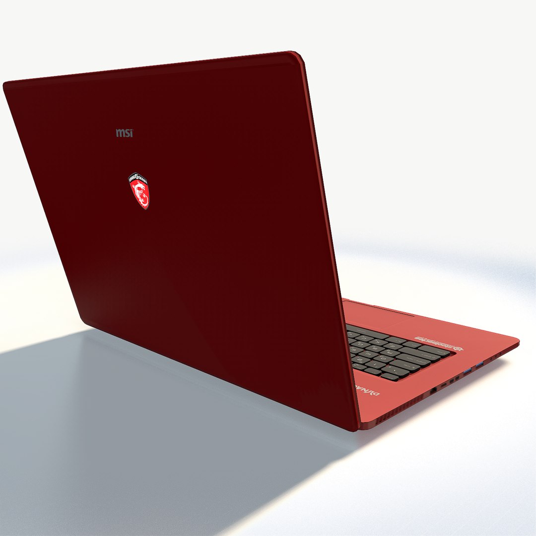 Msi Red Laptop 3d Model