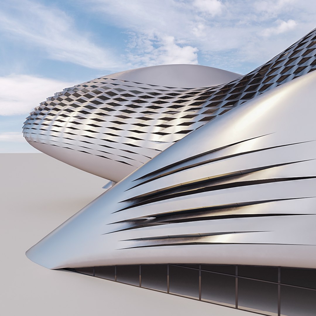 Futuristic Building 16 Architectural 3D Model - TurboSquid 1580553