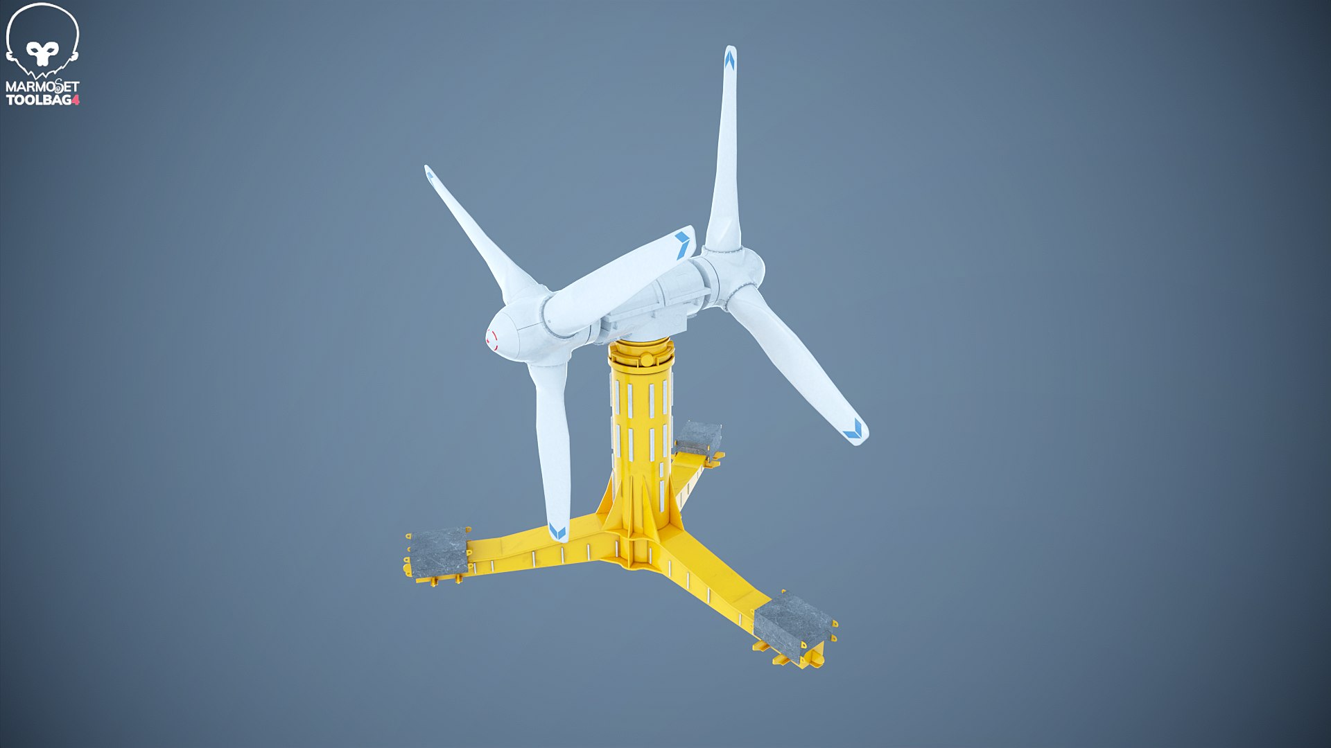 3D Model Tidal Power Double Turbine - TurboSquid 2199011