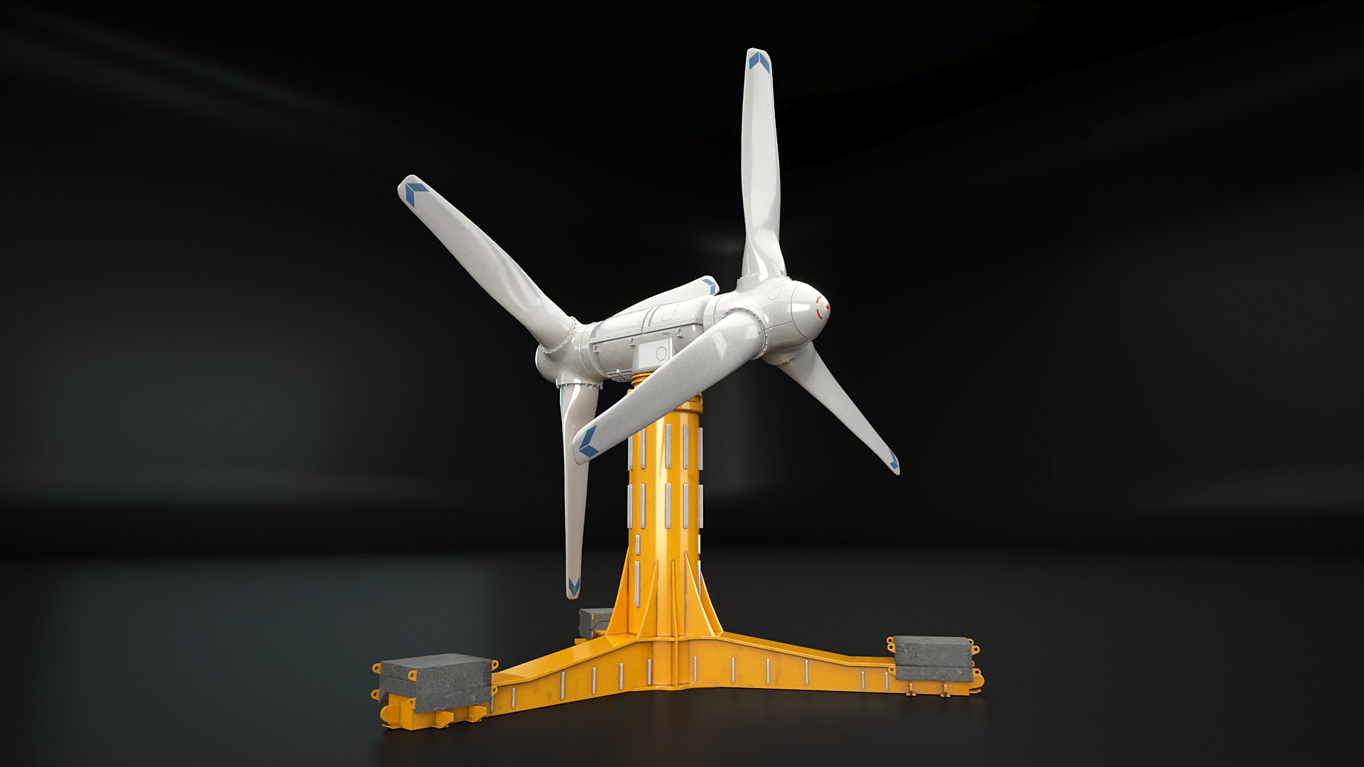3D Model Tidal Power Double Turbine - TurboSquid 2199011