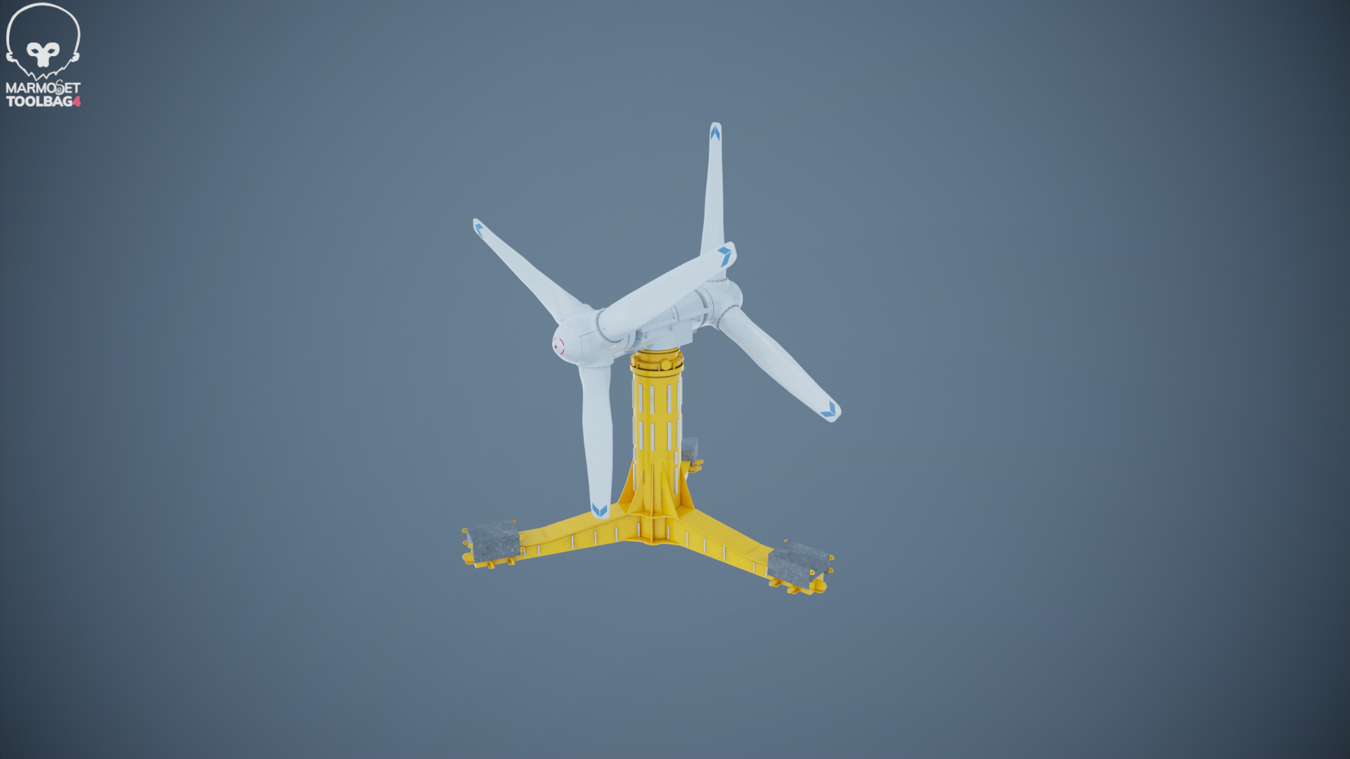 3D Model Tidal Power Double Turbine - TurboSquid 2199011