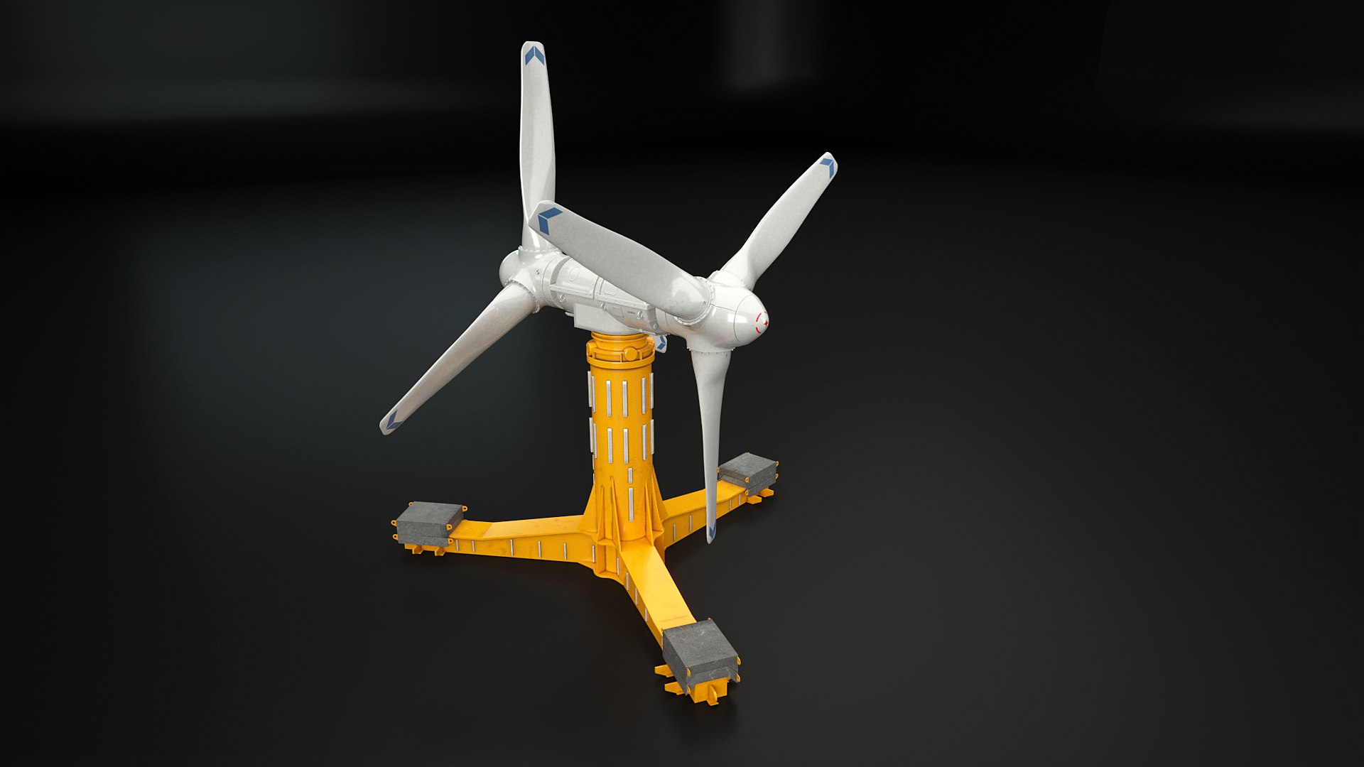 3D Model Tidal Power Double Turbine - TurboSquid 2199011