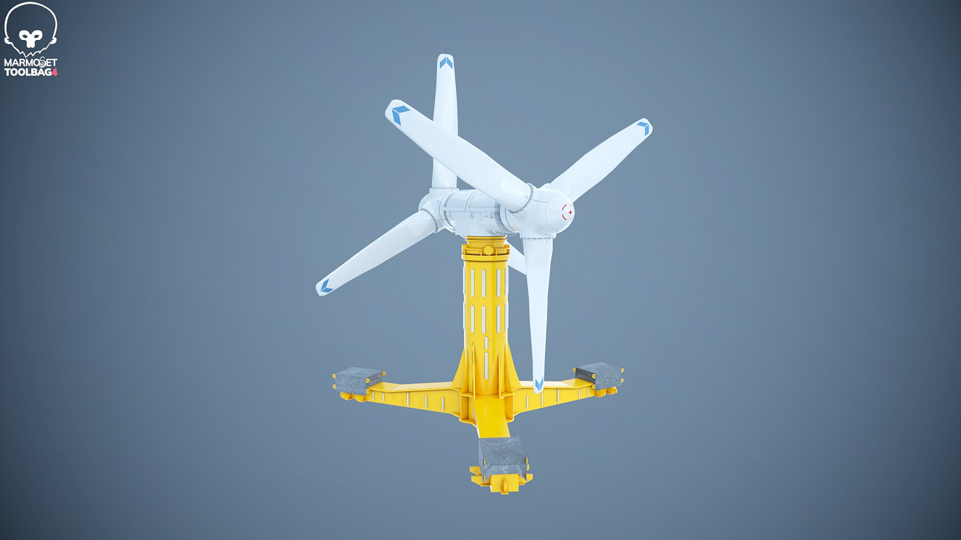 3D Model Tidal Power Double Turbine - TurboSquid 2199011