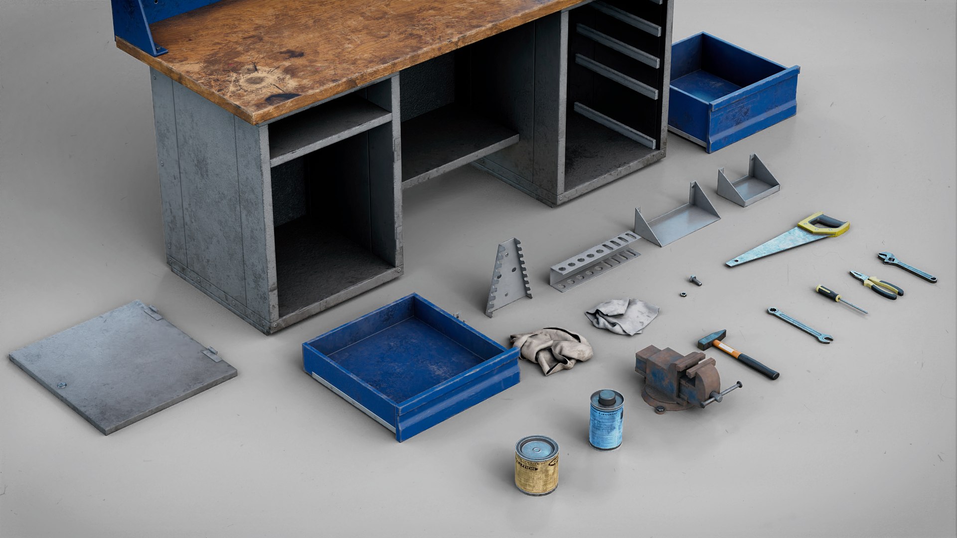 3D Workbench GameReady Model - TurboSquid 2184061