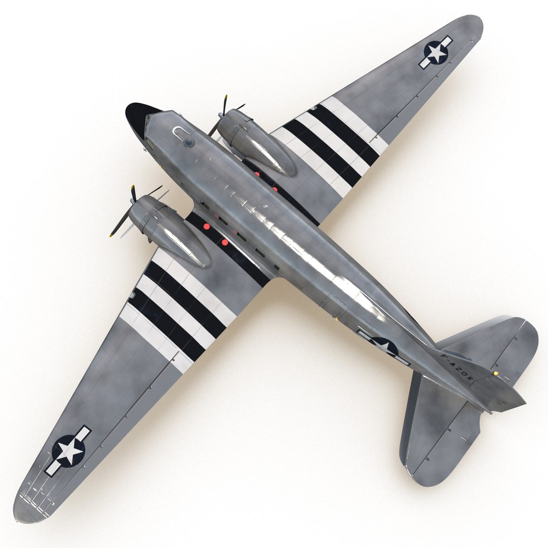 douglas dc-3 air force 3d model