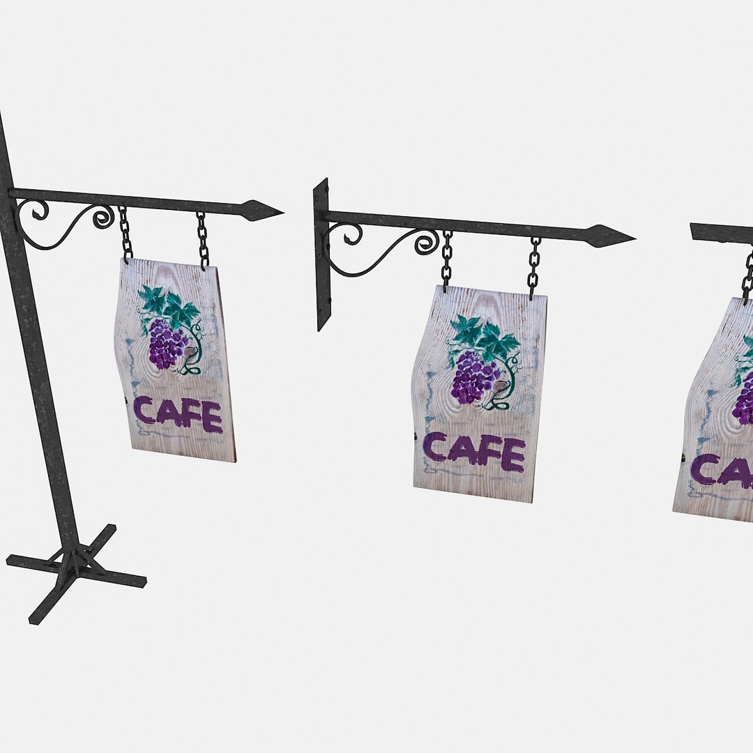 Old Cafe Sign 3D Model - TurboSquid 1648640