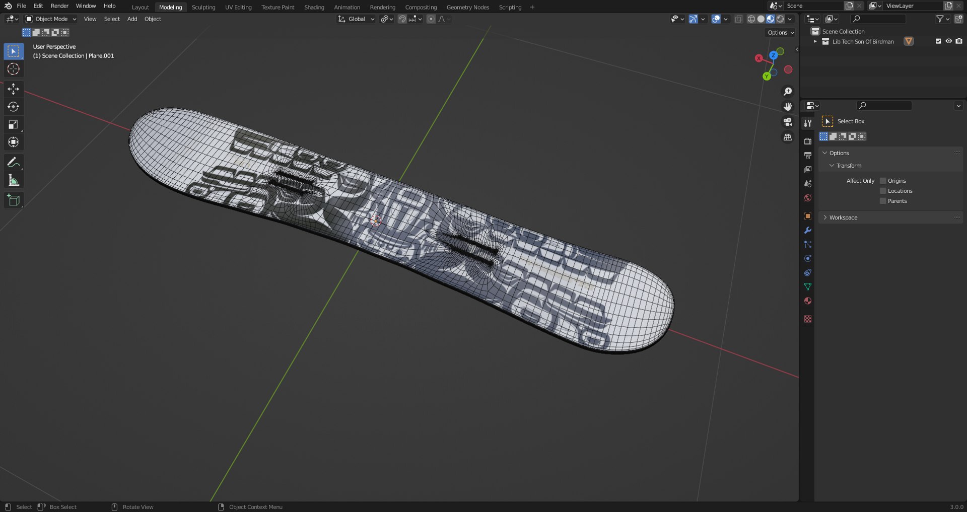 3D Snowboard Lib Tech Son Of Birdman Black 2025 Model - TurboSquid 2334227