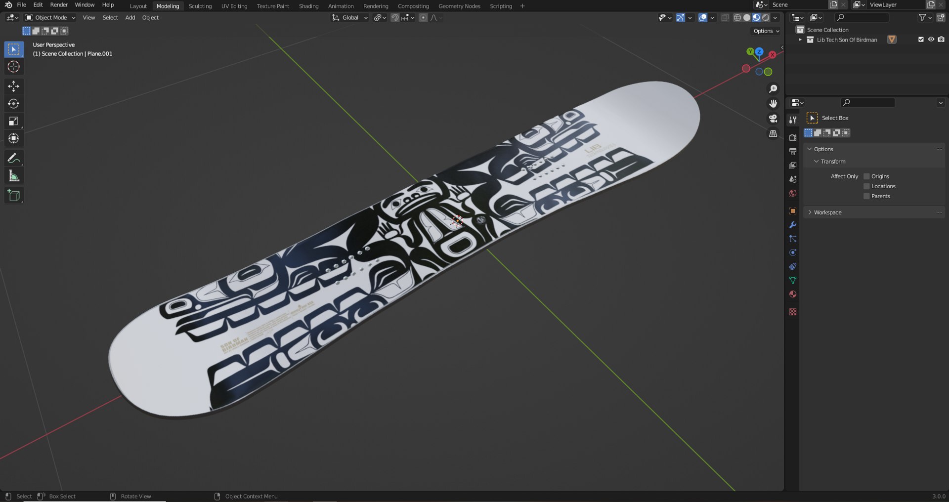 3D Snowboard Lib Tech Son Of Birdman Black 2025 Model - TurboSquid 2334227