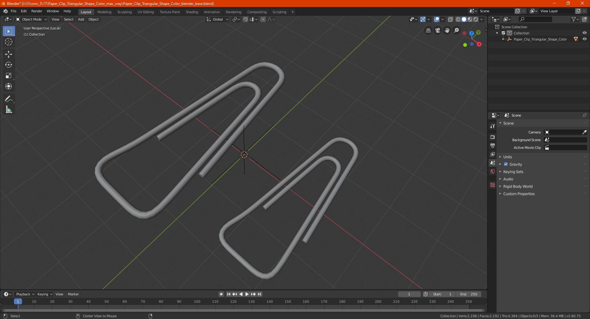 3D Paper Clip Triangular Shape Metal - TurboSquid 1861413