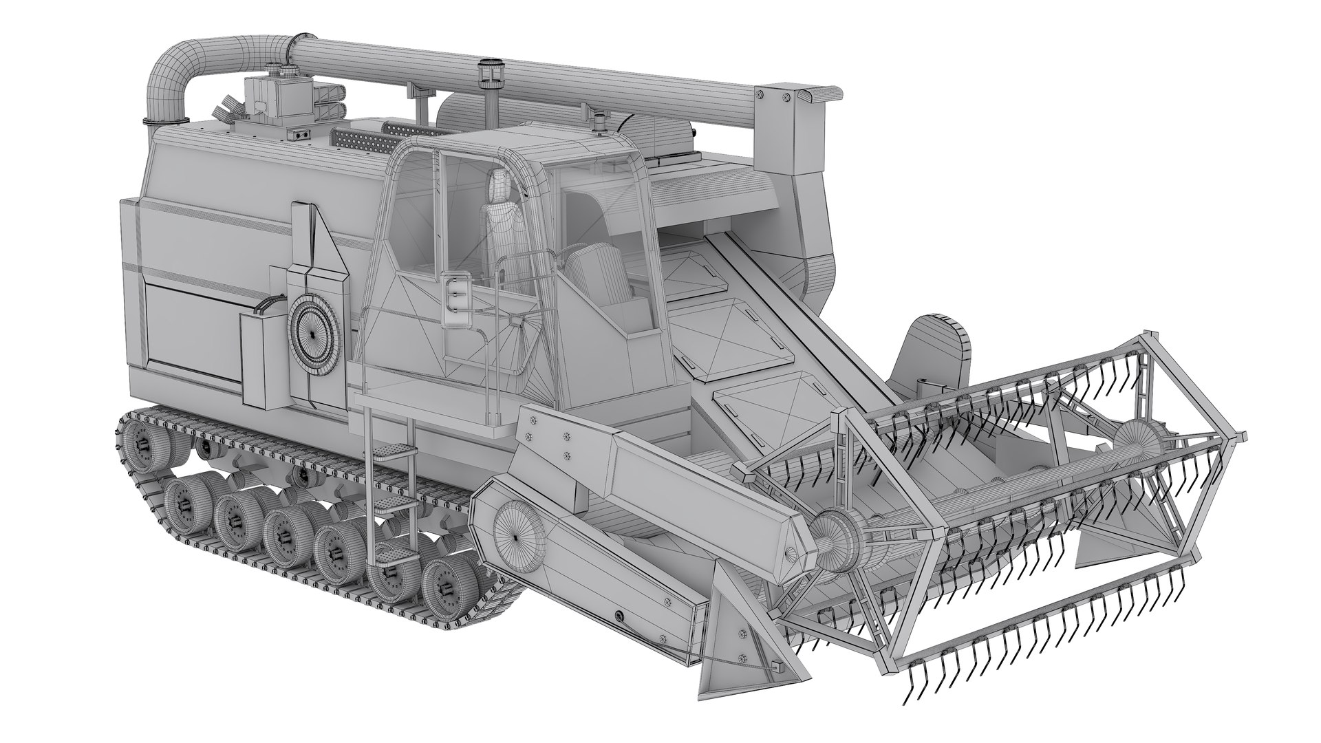 3D Rice Combine Harvester Model - TurboSquid 2264364
