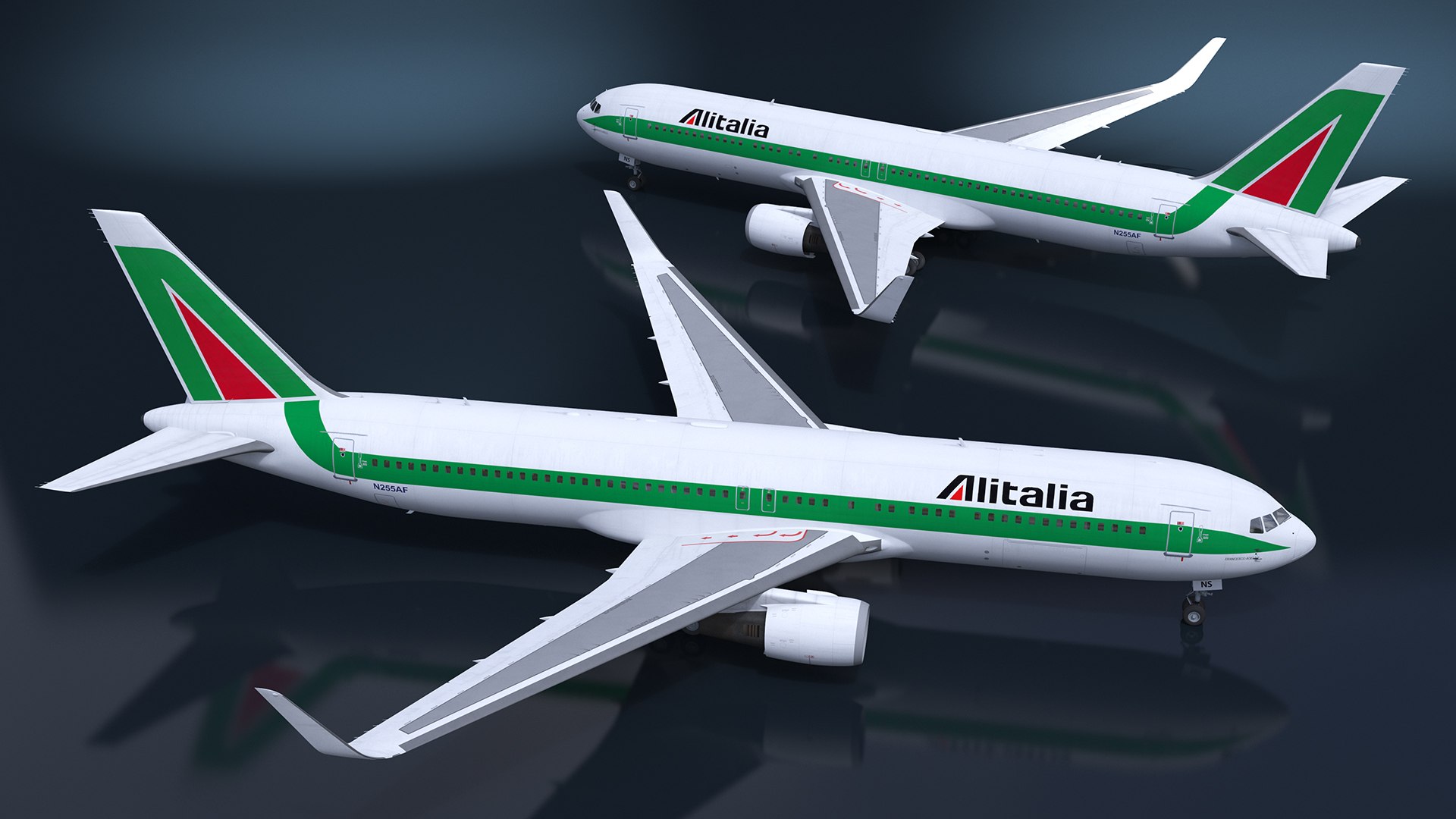 Alitalia Boeing 767 Passenger Jet Model - TurboSquid 2372390