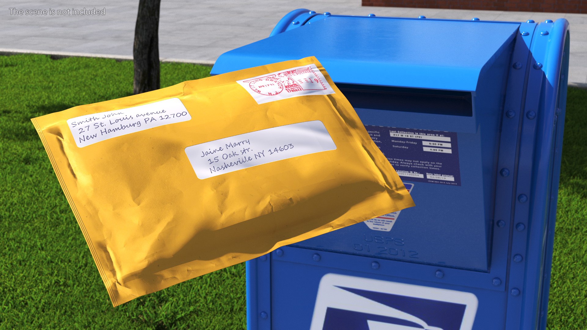3D Model Small Mail Package With Stamps - TurboSquid 2068903