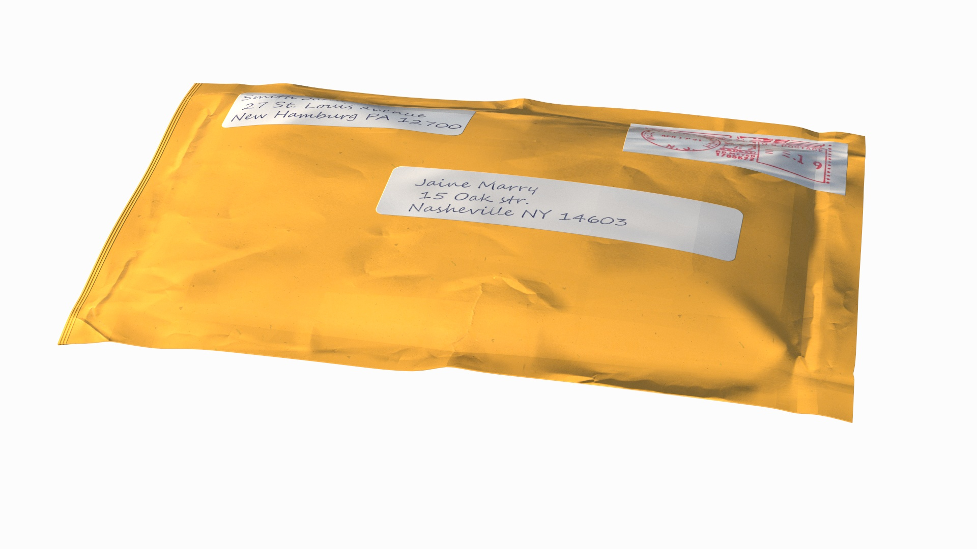 3D Model Small Mail Package With Stamps - TurboSquid 2068903