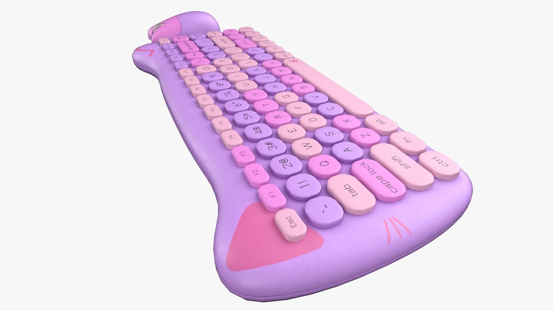 Wireless Keyboard Mouse Set Purple Tones Version 3D - TurboSquid 2086698
