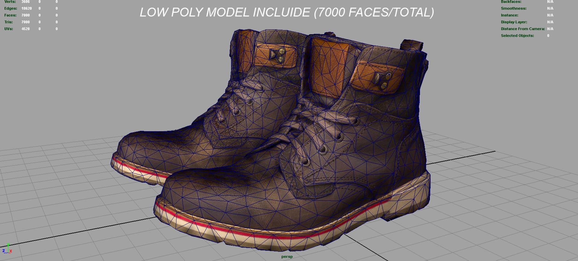 Boots Hiking 3d Obj