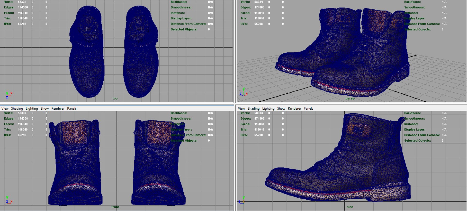 Boots Hiking 3d Obj