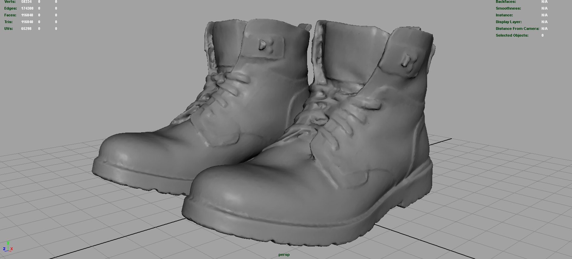 Boots Hiking 3d Obj