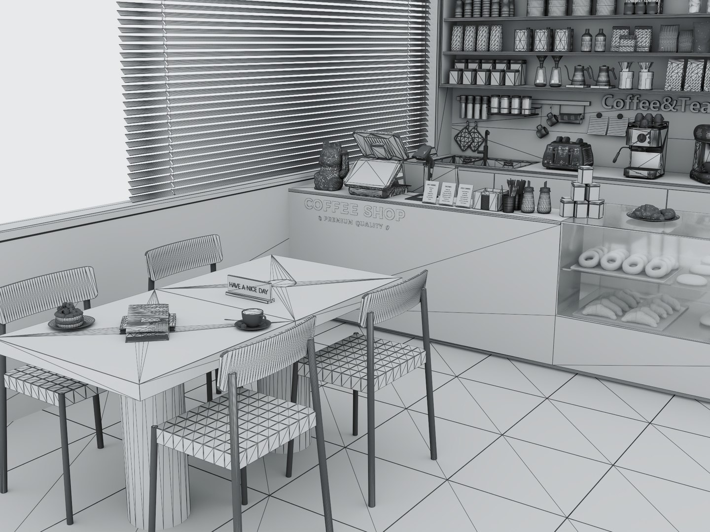 3D Modern Coffee Bar Interior Scene 3D Model - TurboSquid 2504050