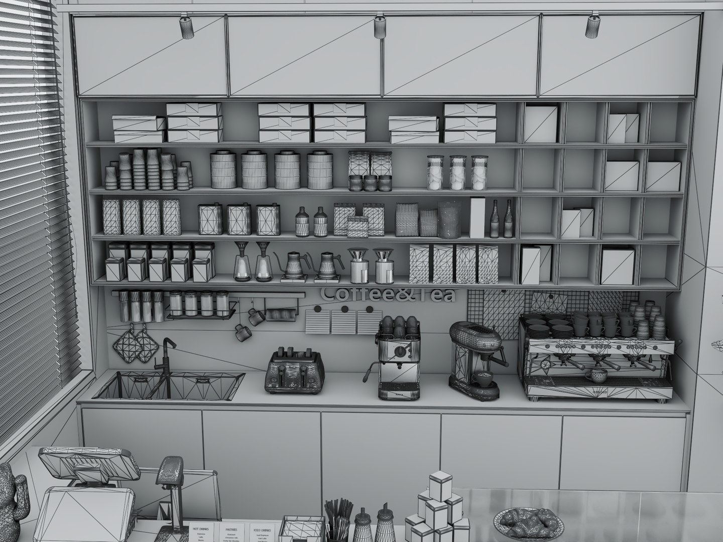 3D Modern Coffee Bar Interior Scene 3D Model - TurboSquid 2504050