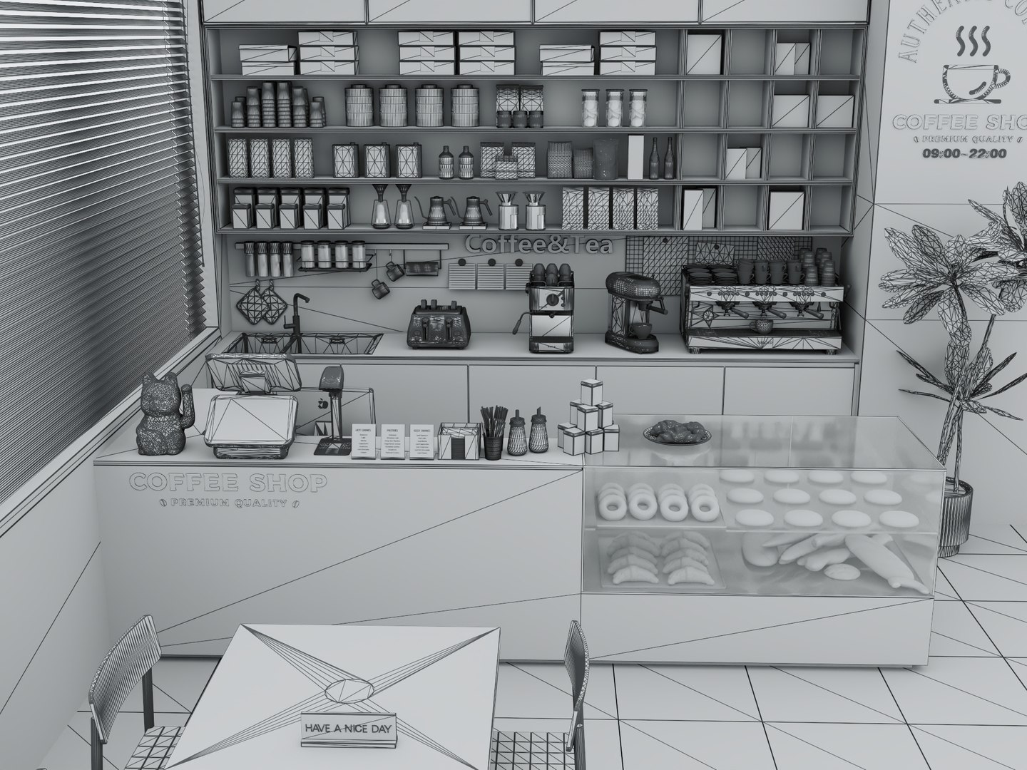 3D Modern Coffee Bar Interior Scene 3D Model - TurboSquid 2504050