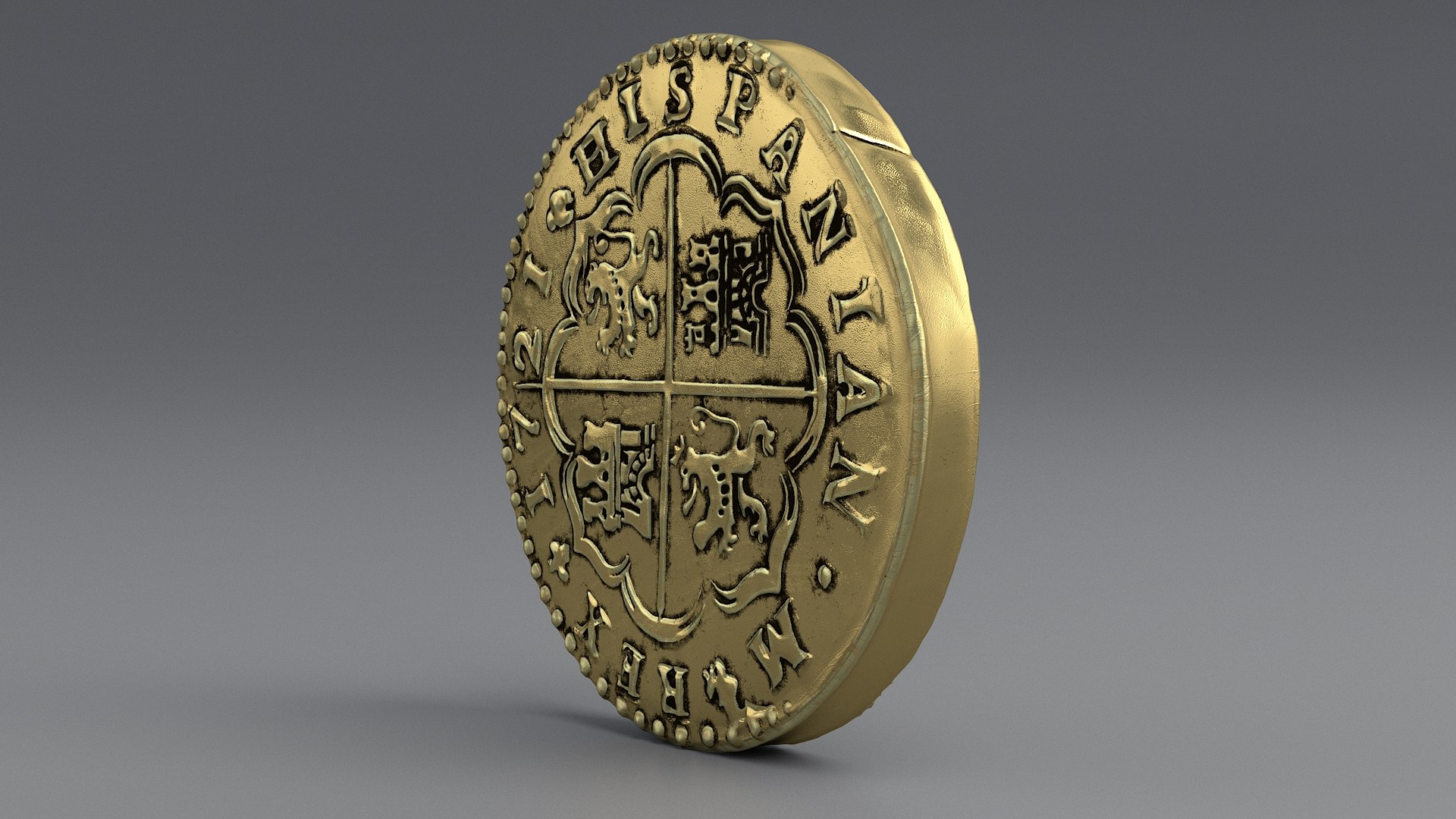 3D Old Spanish Coin - TurboSquid 1620809