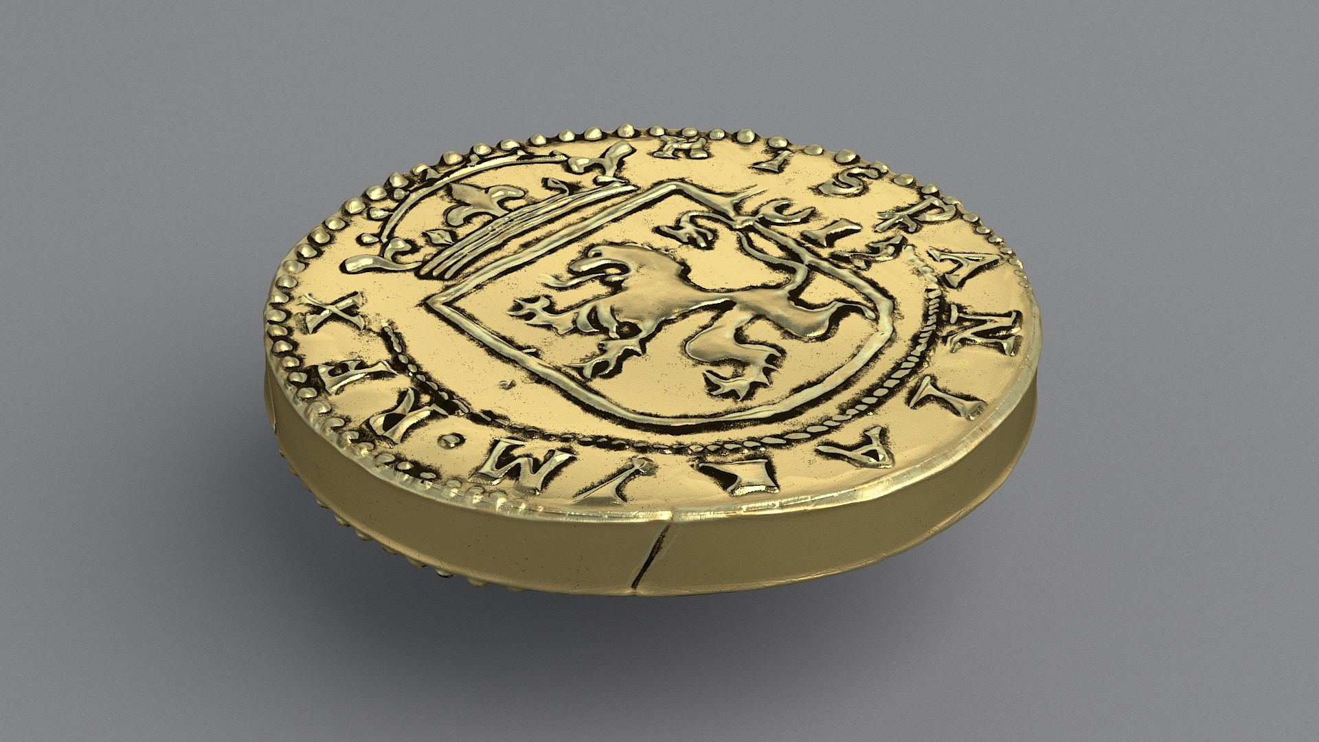 3D Old Spanish Coin - TurboSquid 1620809