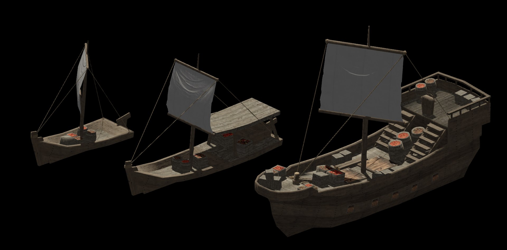 Trade Ships Medieval 3D - TurboSquid 1418896