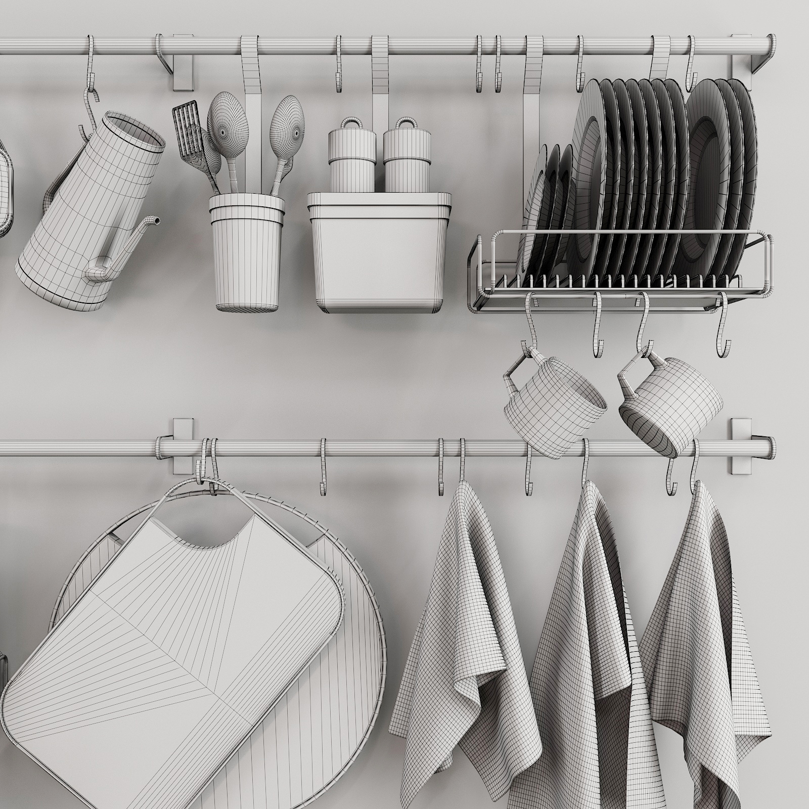 Kitchen set 3D model - TurboSquid 1844014