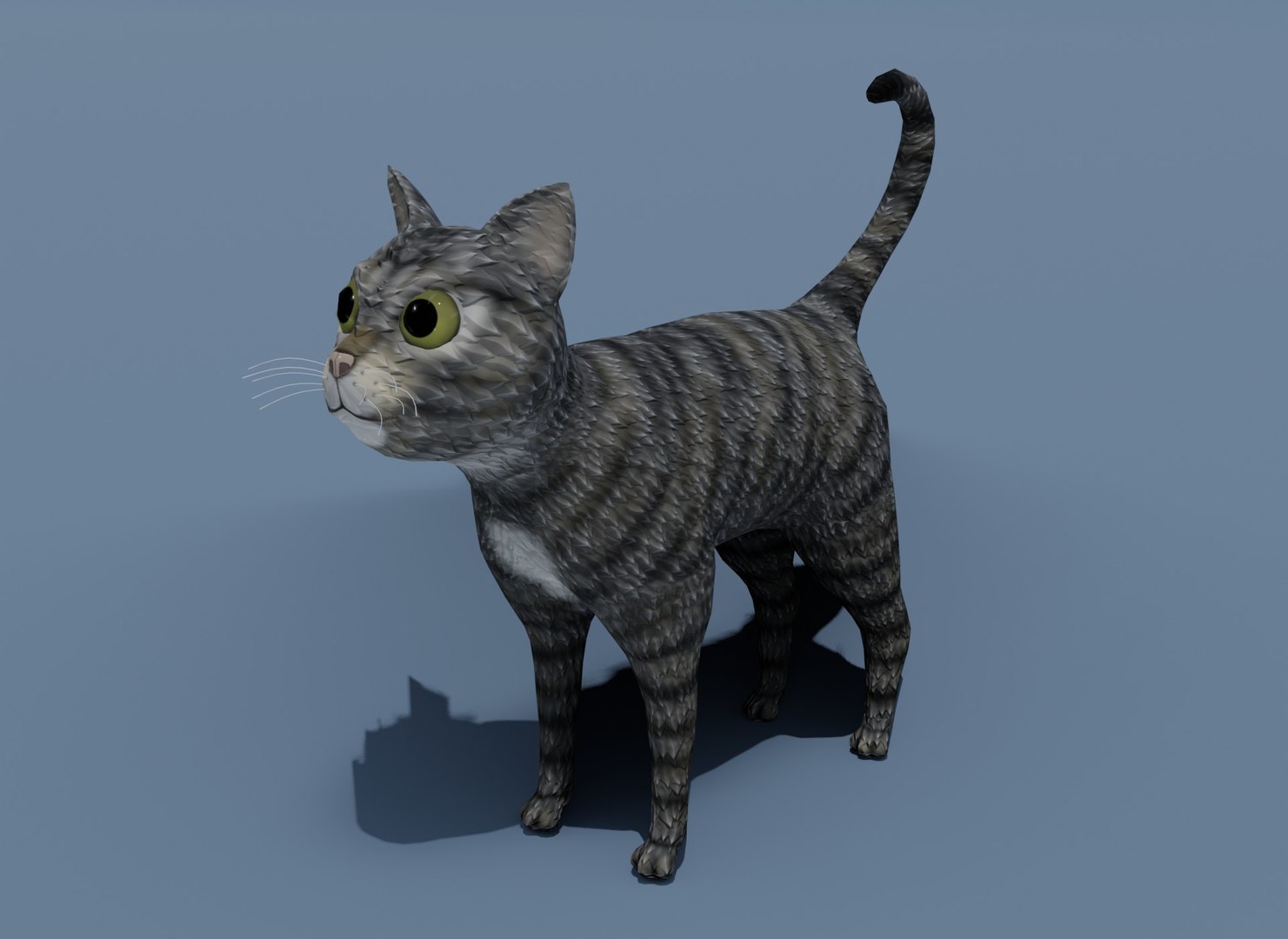 3D cartoon cat brown grey model - TurboSquid 1540998