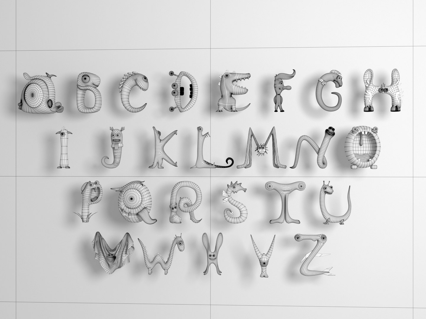 3D Cartoon Alphabet Model | 1143052 | TurboSquid