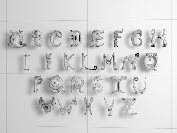 3D cartoon alphabet model | 1143052 | TurboSquid