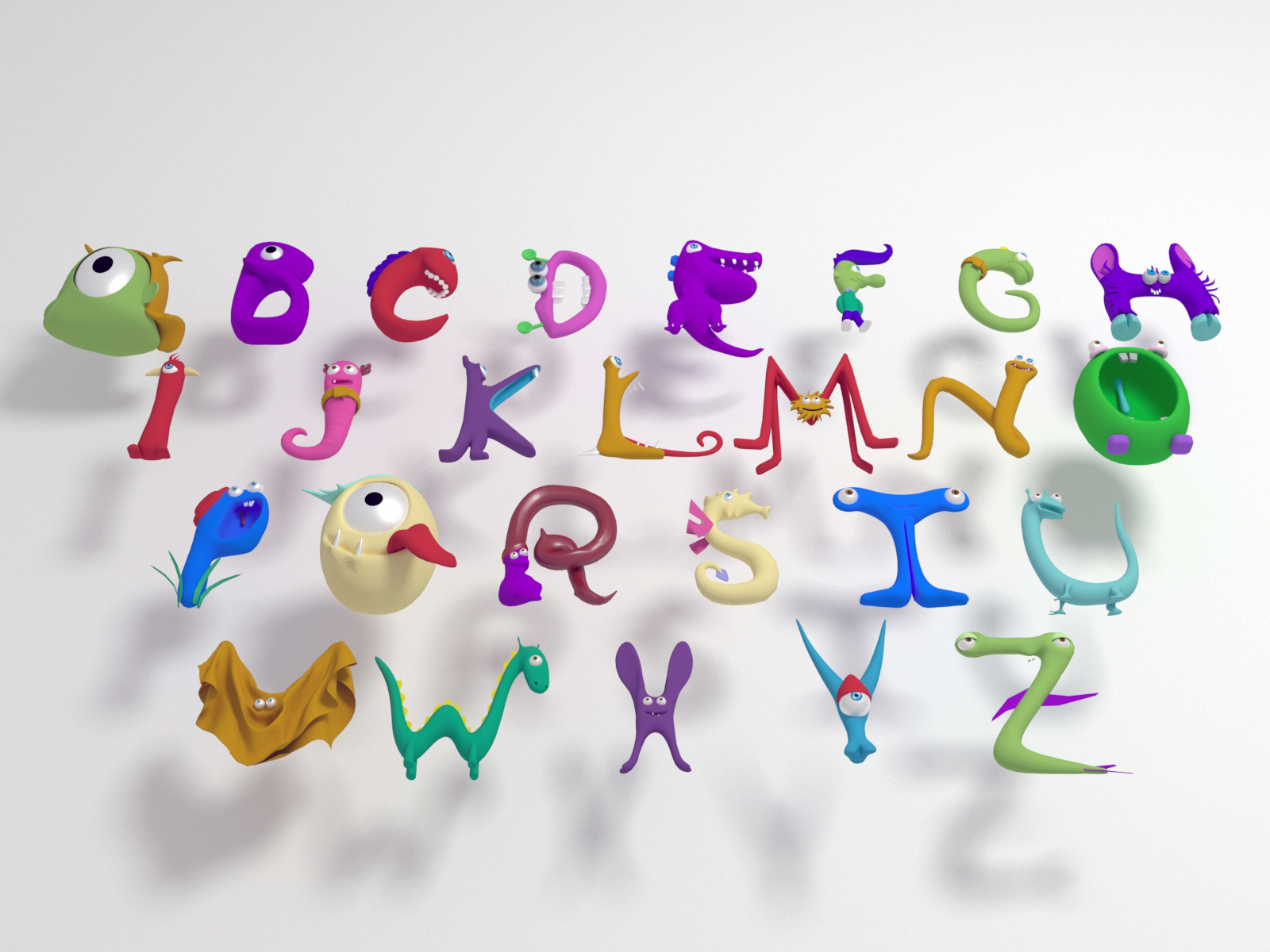 3D cartoon alphabet model | 1143052 | TurboSquid