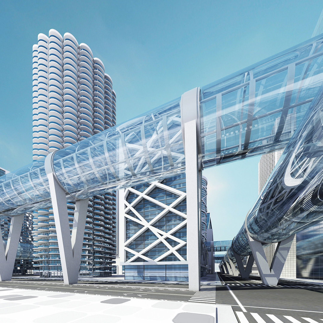 Futuristic city future 2070 3D model - TurboSquid 1278431