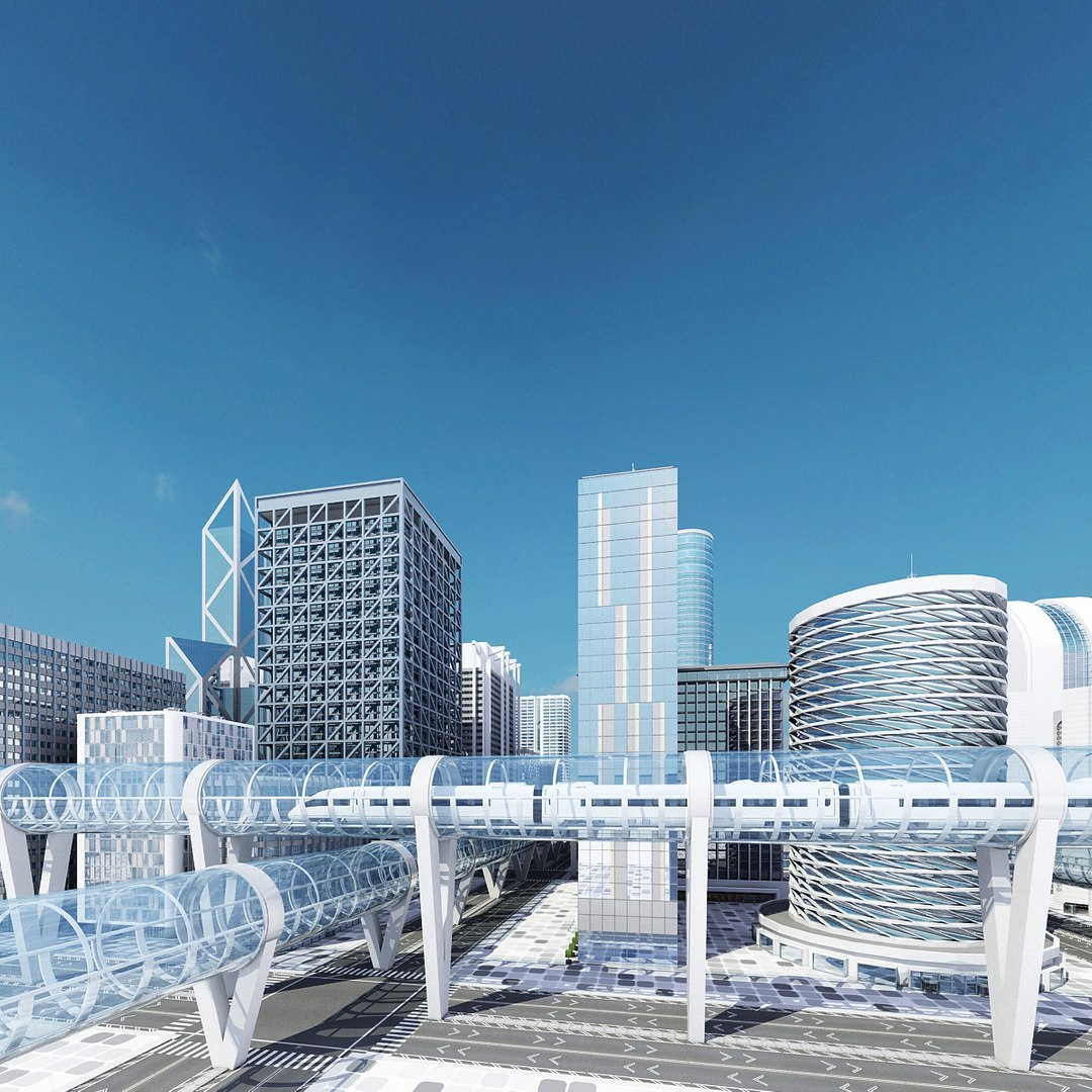 Futuristic city future 2070 3D model - TurboSquid 1278431