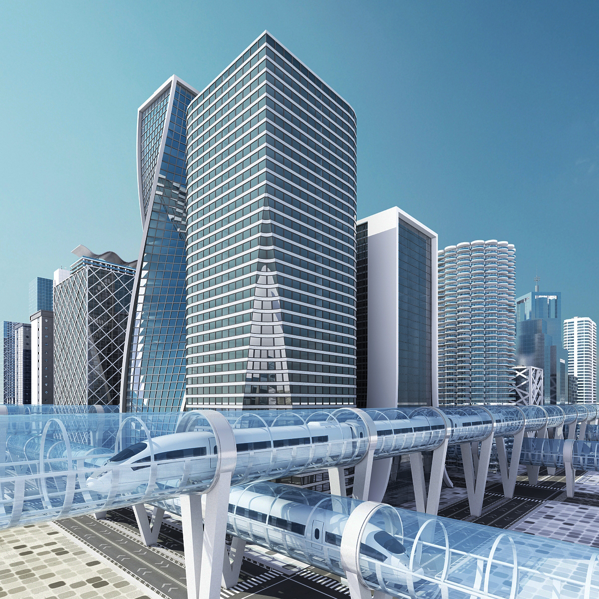 Futuristic city future 2070 3D model - TurboSquid 1278431