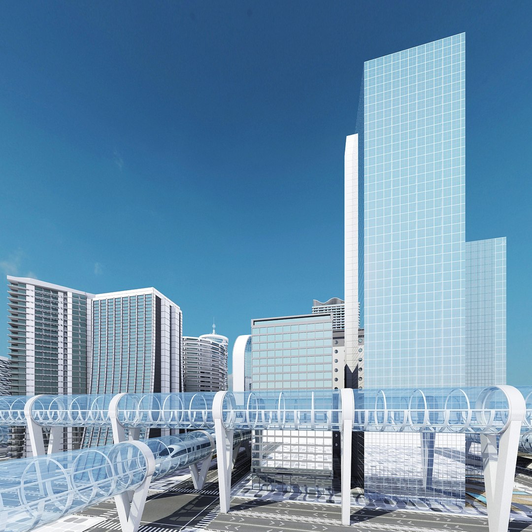 Futuristic city future 2070 3D model - TurboSquid 1278431