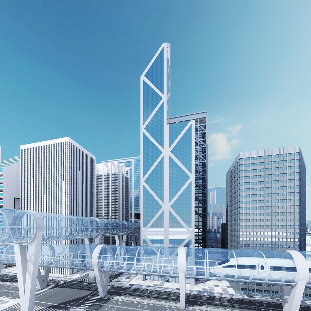 Futuristic city future 2070 3D model - TurboSquid 1278431