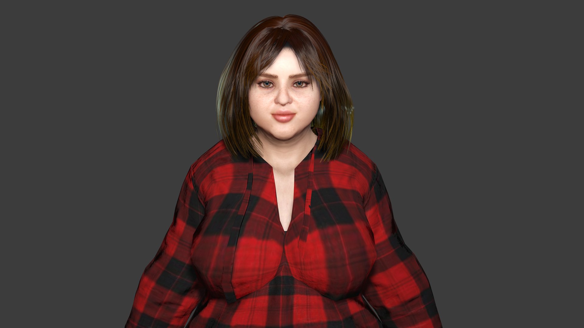 AAA 3D REALISTIC FAT GIRL CHARACTER - CASUAL OUTFIT 3D Model ...