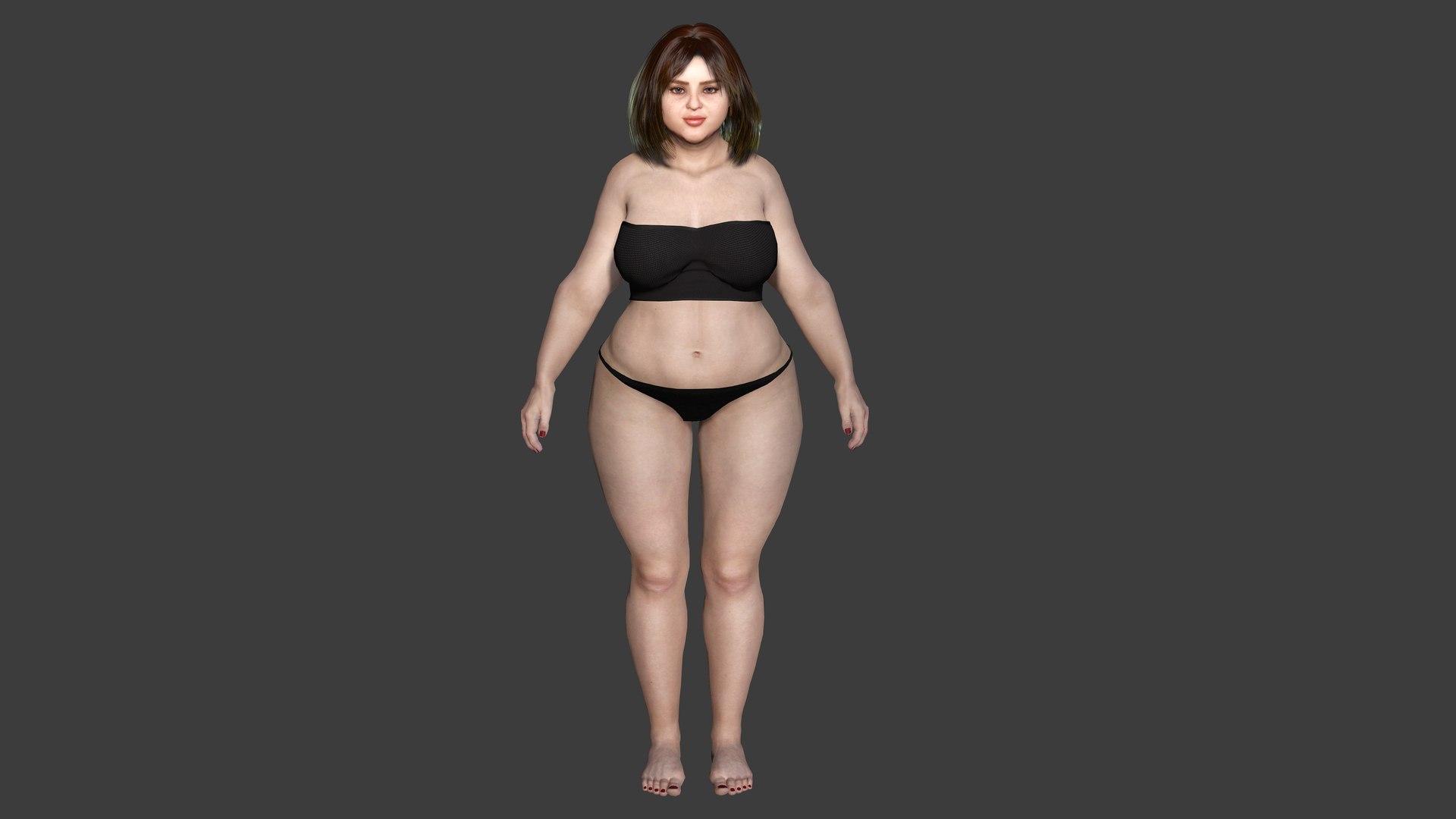 AAA 3D REALISTIC FAT GIRL CHARACTER - CASUAL OUTFIT 3D Model - TurboSquid 2175914