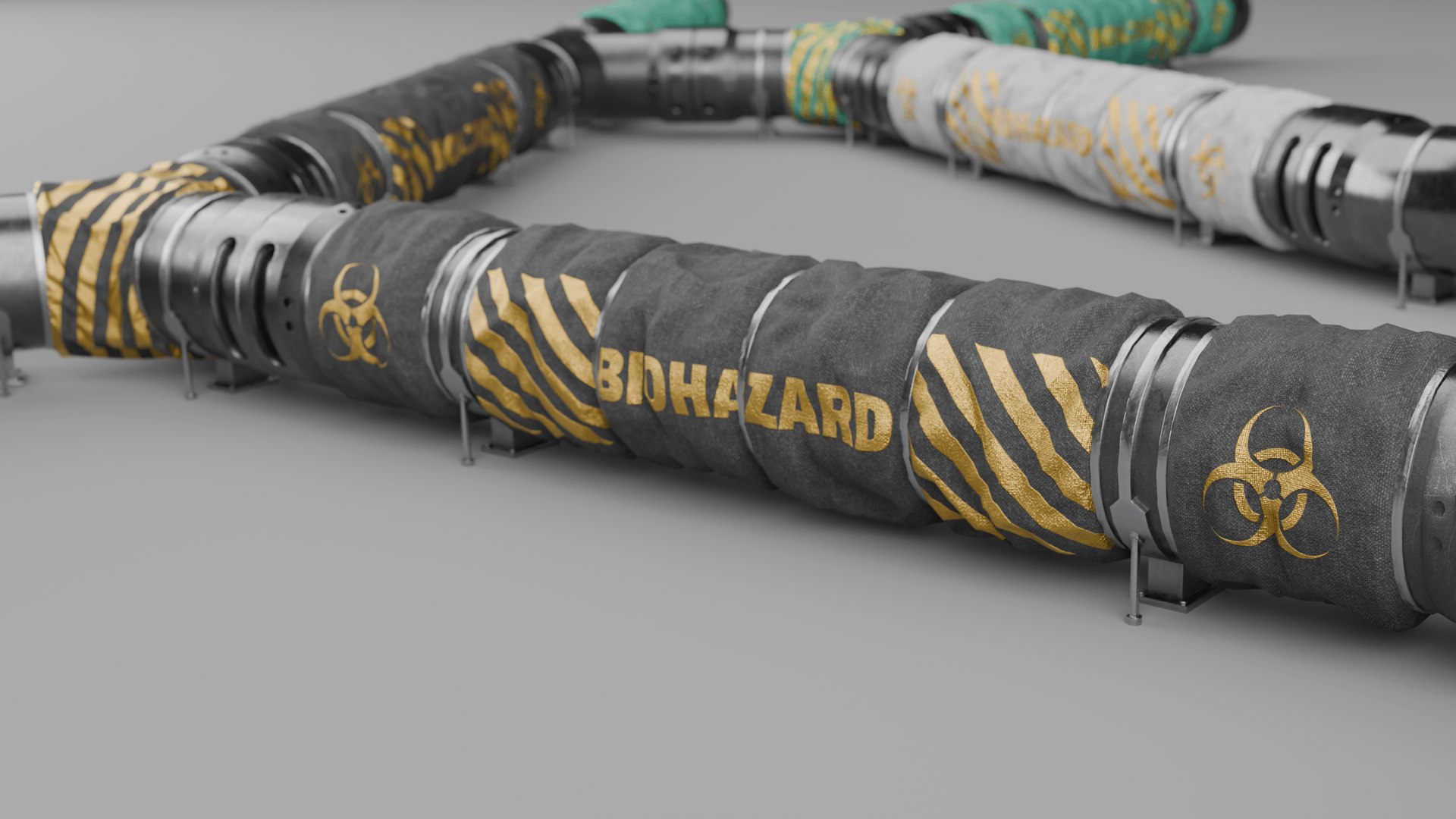 Modular Industrial Pipe Kit Game Ready 3D Model 3D Model - TurboSquid ...