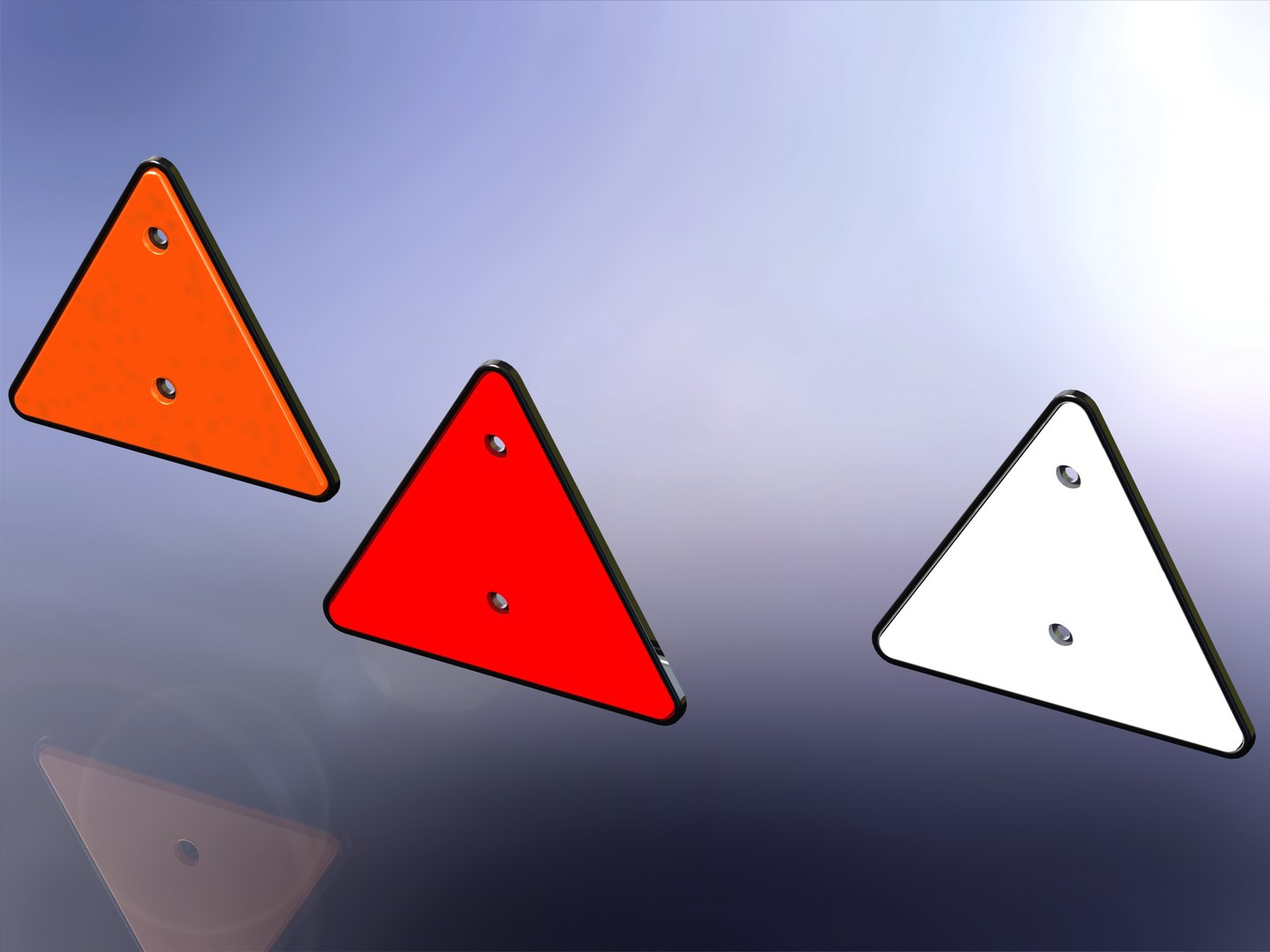 Trailer Triangle Reflectors Model - TurboSquid 2176736