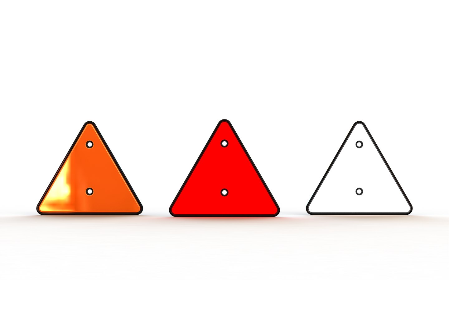 Trailer Triangle Reflectors Model - TurboSquid 2176736