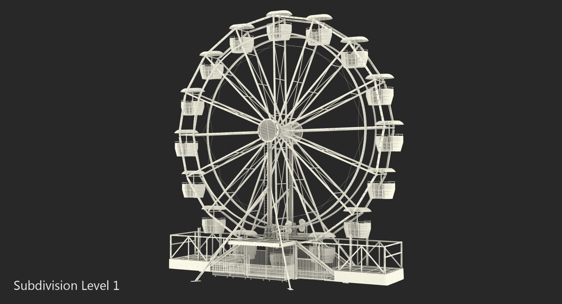 Amusement park ferris wheel 3D model - TurboSquid 1393843