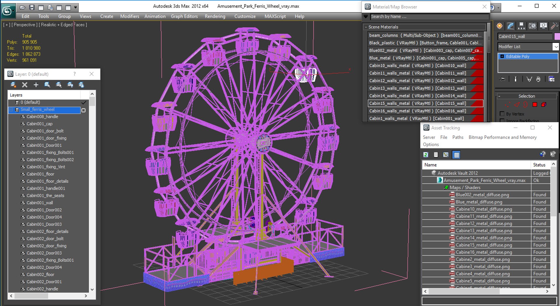 Amusement park ferris wheel 3D model - TurboSquid 1393843