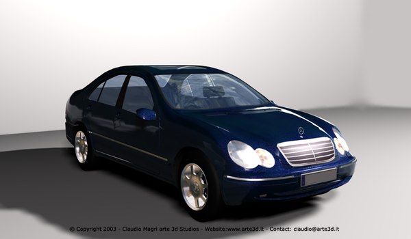 3d realistic c class mercedes model