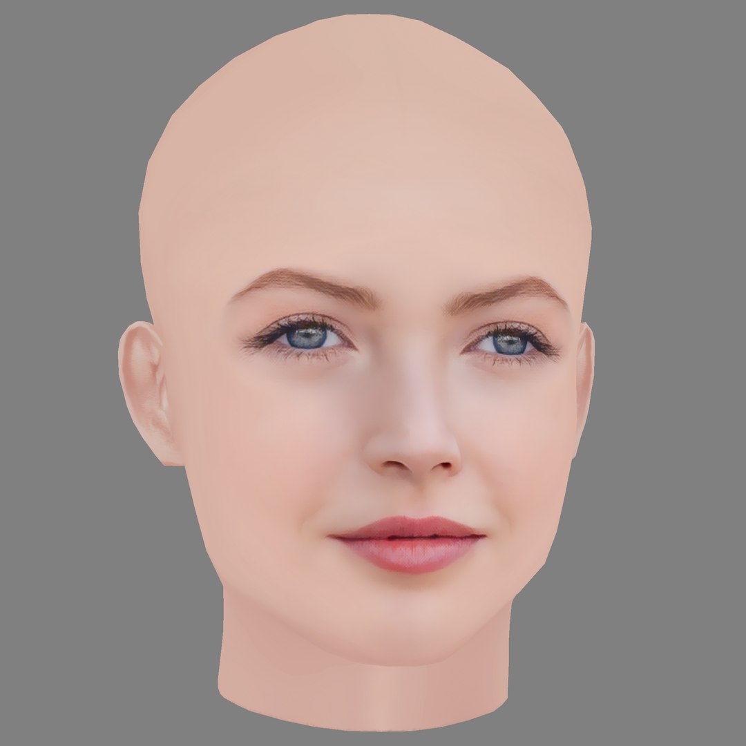 3D Ellie Bamber Head - No Hair - Low Poly Head For Game Model ...