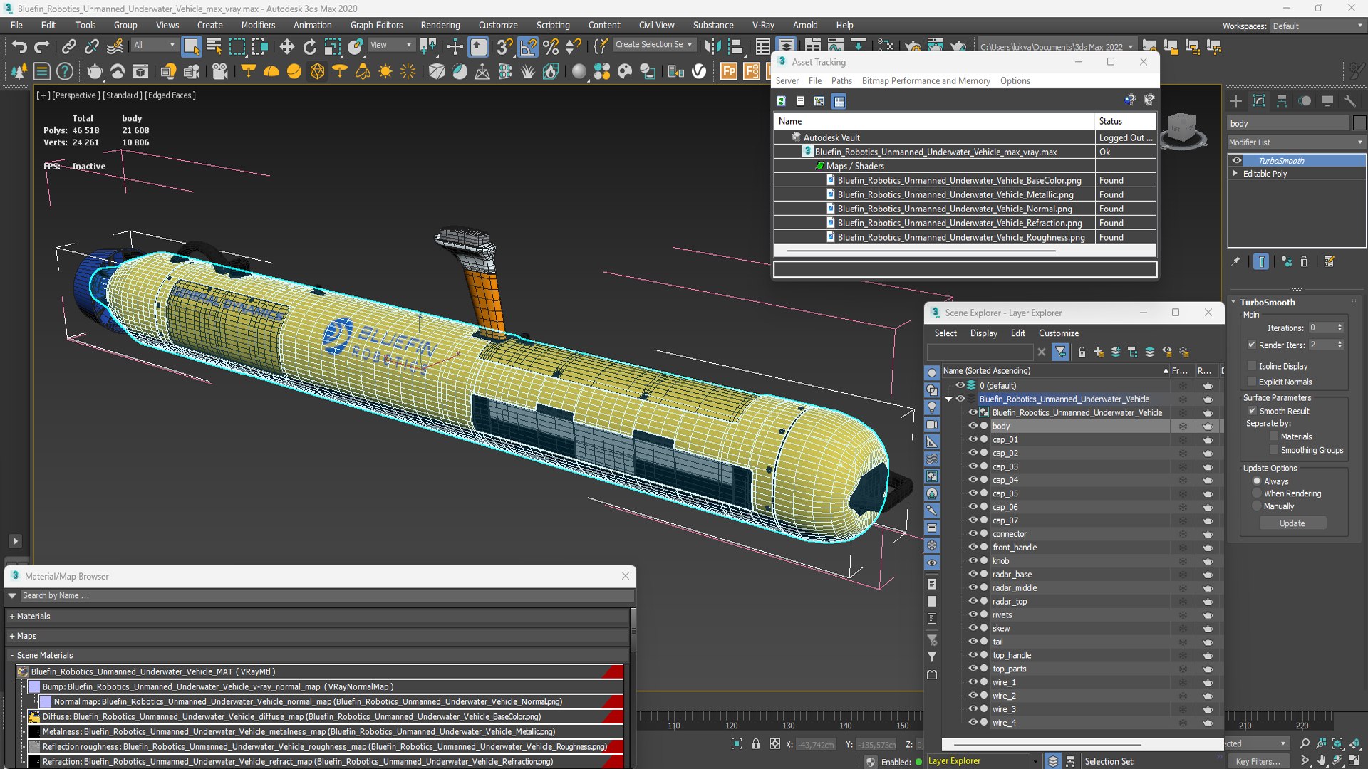 Bluefin Robotics Unmanned Underwater Vehicle 3D Model - TurboSquid 2383526