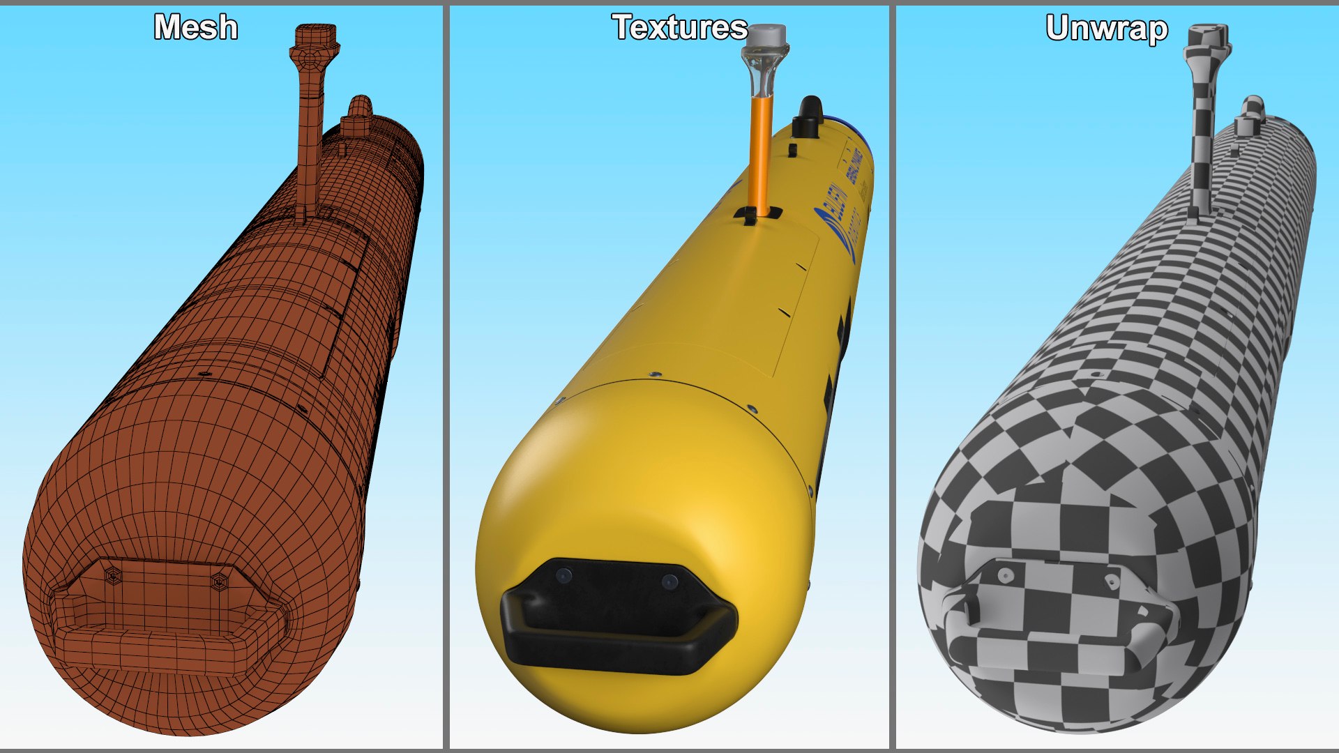 Bluefin Robotics Unmanned Underwater Vehicle 3D Model - TurboSquid 2383526