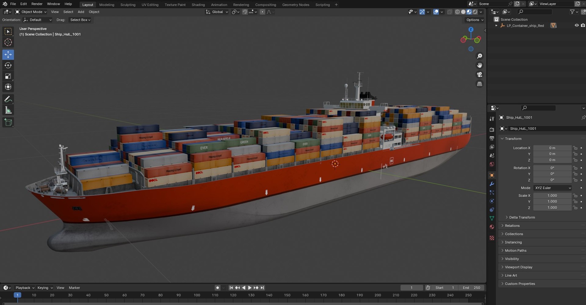 Cargo Container Ship 300m 3D Model - TurboSquid 2282000